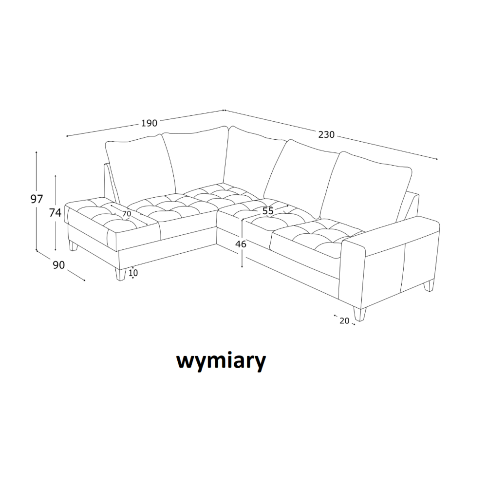 Gi narożnik, kanapa, fotel SIENA - modułowy - funkcja spania delfin